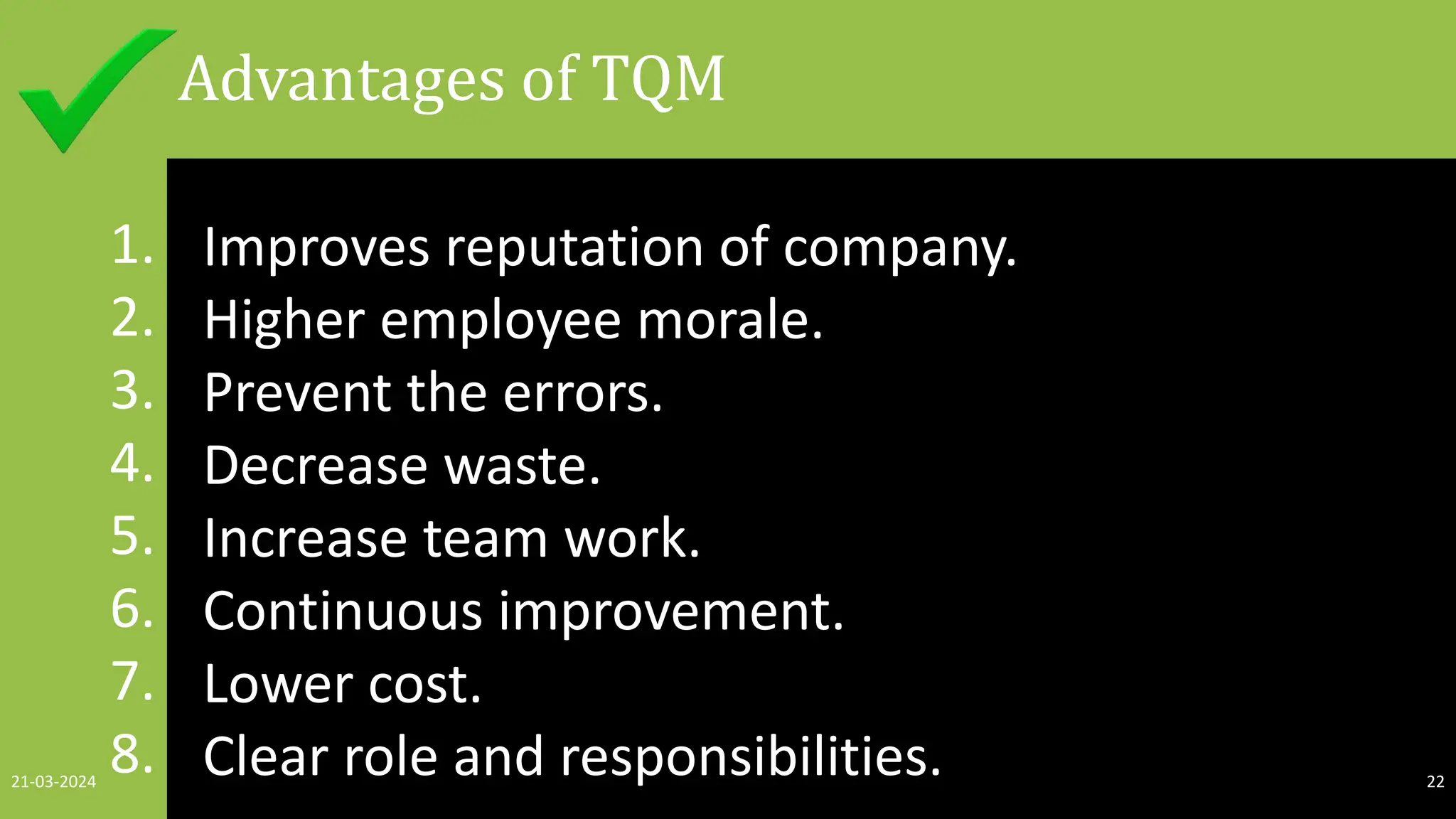 concept of total quality management (TQM). | PPTX