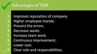 concept of total quality management (TQM). | PPTX