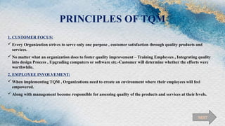 Total Quality Management(Principles)Biotechnology | PPTX