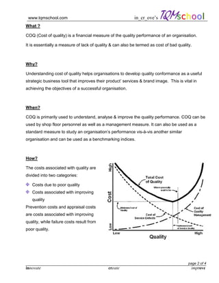 Tqm cost of quality | PDF