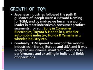 TQM- History, Evolution & Growth | PPTX