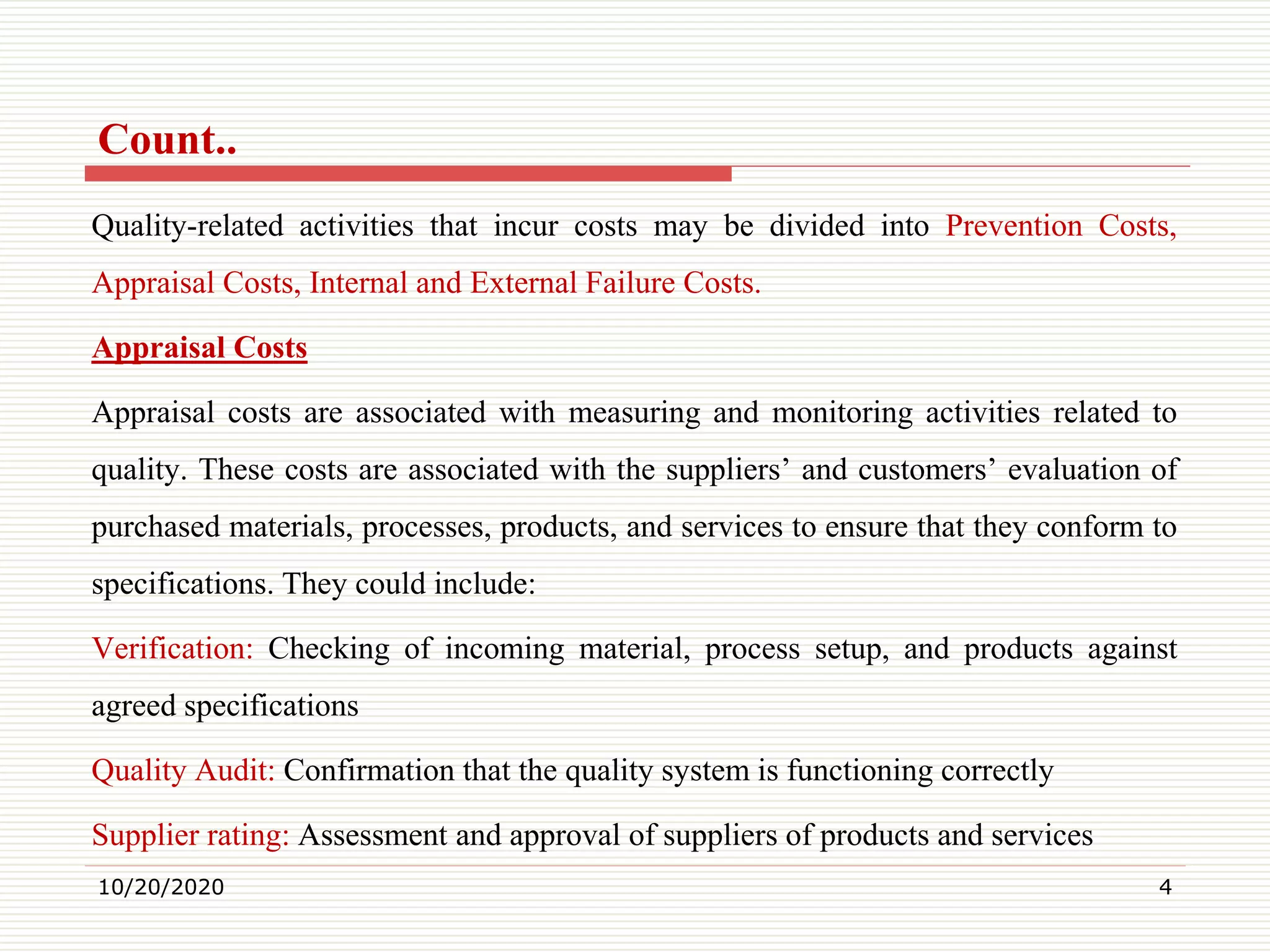 TQM - Quality Costs | PDF