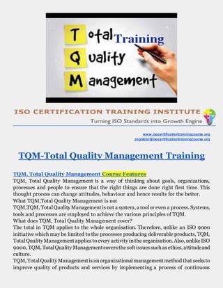 TQM -Total Quality Management | TQM Training | PDF