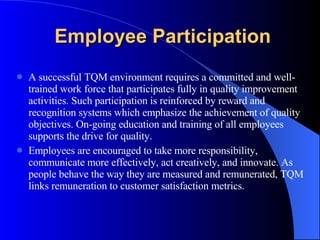 Total Quality Management : Way Ahead | PPS | Business Operations | Business