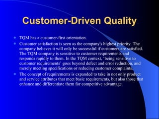 Total Quality Management : Way Ahead | PPS | Business Operations | Business