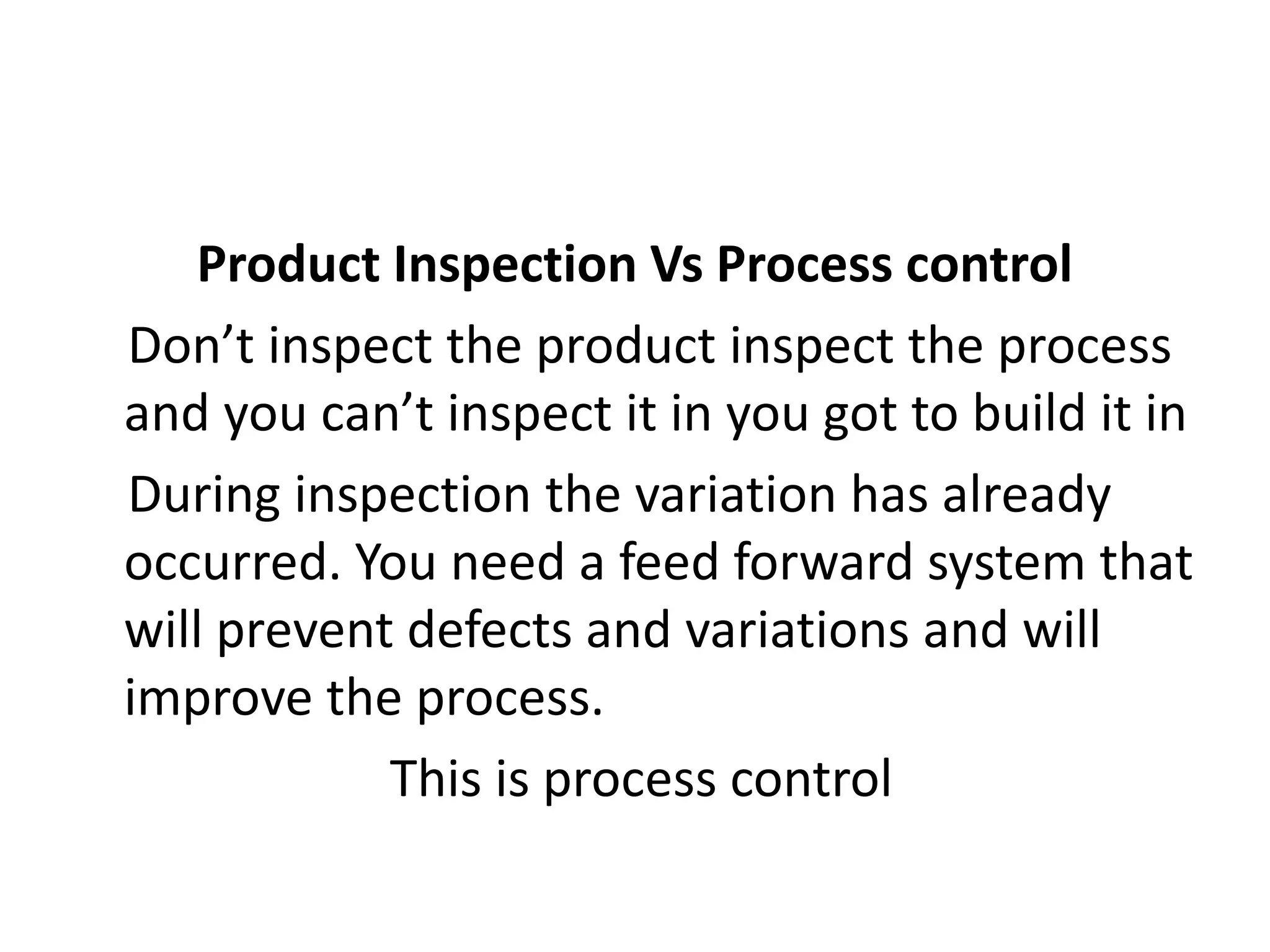 Total Quality Management - Chapter 6 Management of Process Quality | PPTX
