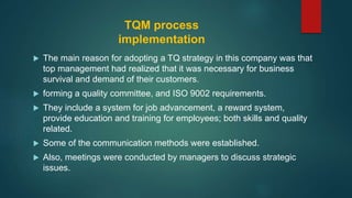 Tqm implementation in textile manufacturing industry to success | PPTX