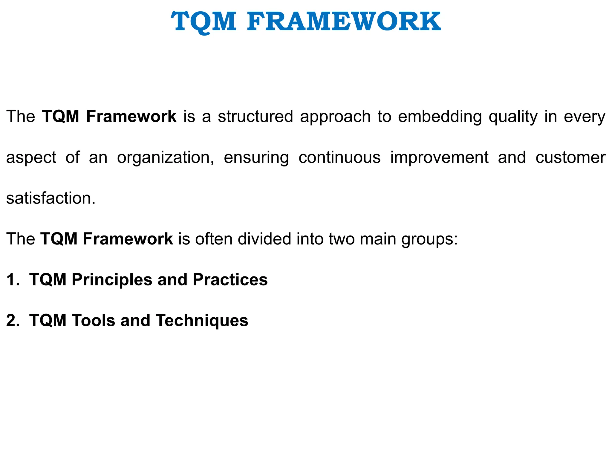 TOTAL QUALITY MANAGEMENT (TQM) INTRODUCTION | PPTX