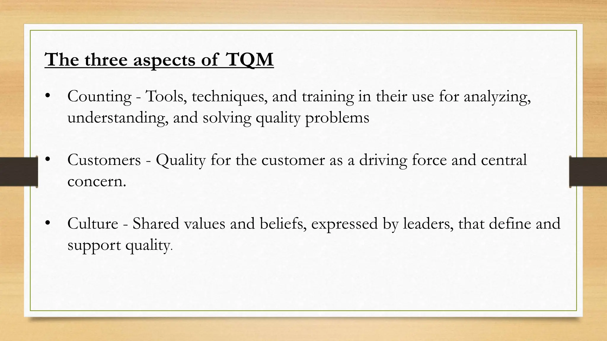 TOTAL QUALITY MANAGEMENT IN QUALITY MANAGEMENT SYSTEM - TQM | PPTX