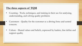 TOTAL QUALITY MANAGEMENT IN QUALITY MANAGEMENT SYSTEM - TQM | PPTX