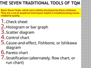 Deming Contribution to TQM and THE SEVEN TRADITIONAL TOOLS OF TQM | PPTX