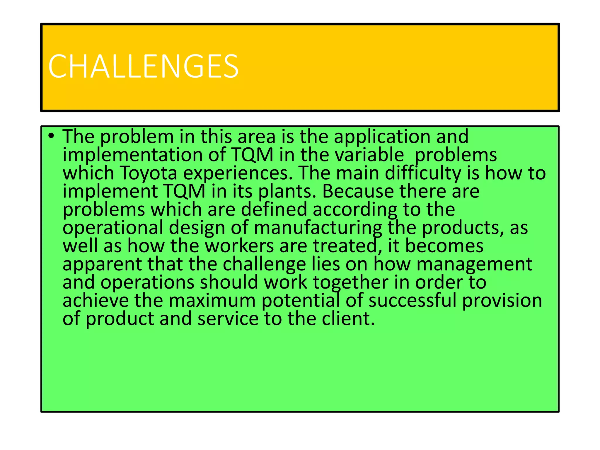 Tqm in Toyota | PPTX