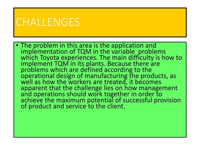 Tqm in Toyota | PPTX