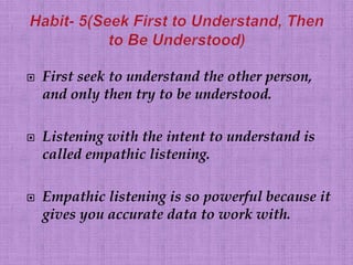 7 habits of highly effective people | PPTX