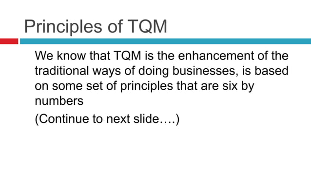 Principles of TQM | PPTX