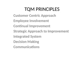 Total Quality Management: Core Principles and Effective Implementation ...