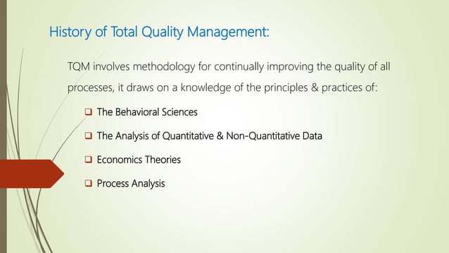 STEPS TO IMPLEMENT TQM IN AN ORGANIZATION – A CASE STUDY | PPTX