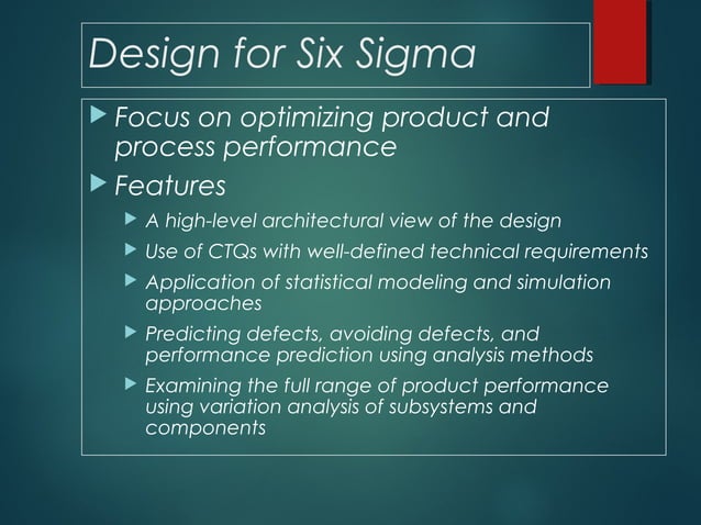 principle of six sigma | PPT | Mechanical and Industrial Engineering ...