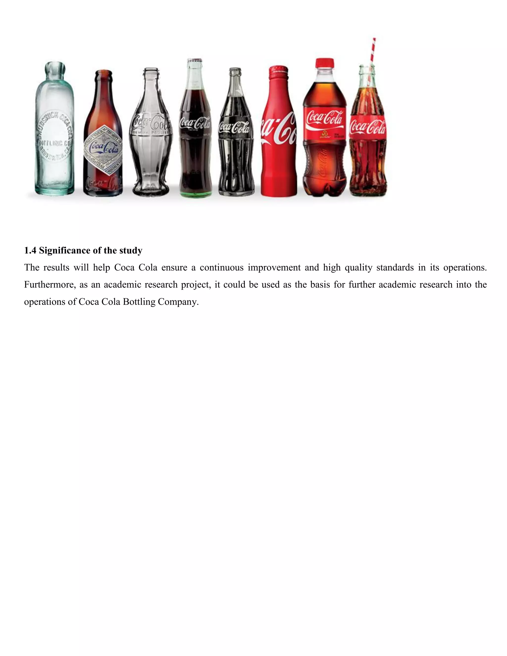 Tqm report THE STUDY OF COCA COLA BOTTLING COMPANY | PDF