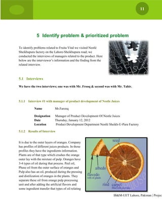 Problems identification and solutions for Fruita Vitals Juice of Nestlé ...