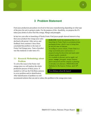 Problems identification and solutions for Fruita Vitals Juice of Nestlé ...