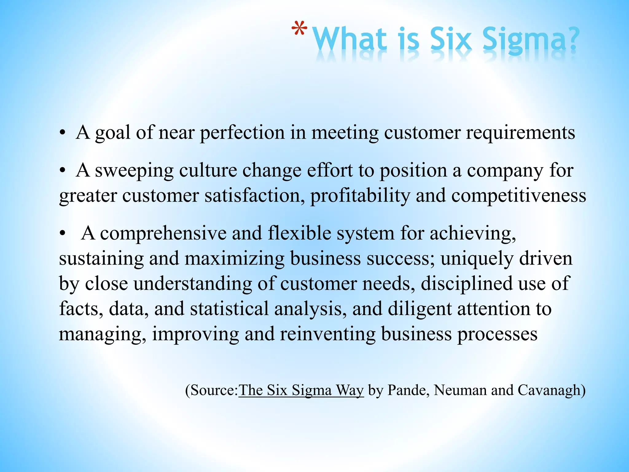 Total Quality Management & Six Sigma | PPTX