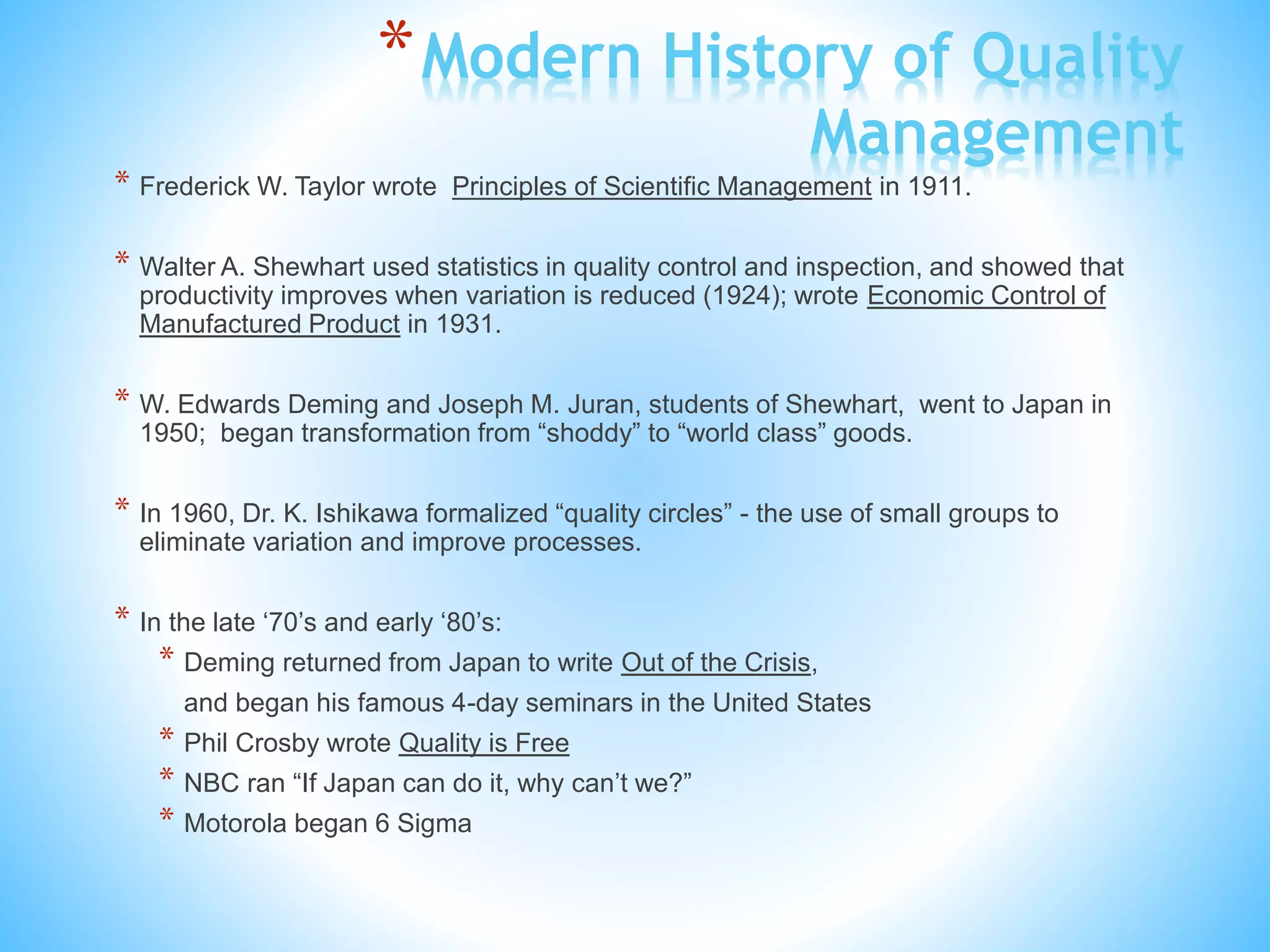 Total Quality Management & Six Sigma | PPTX