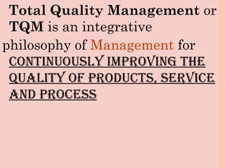 Total Quality Management (TQM) | PPT