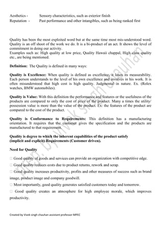 Total quality management unit 1 | PDF