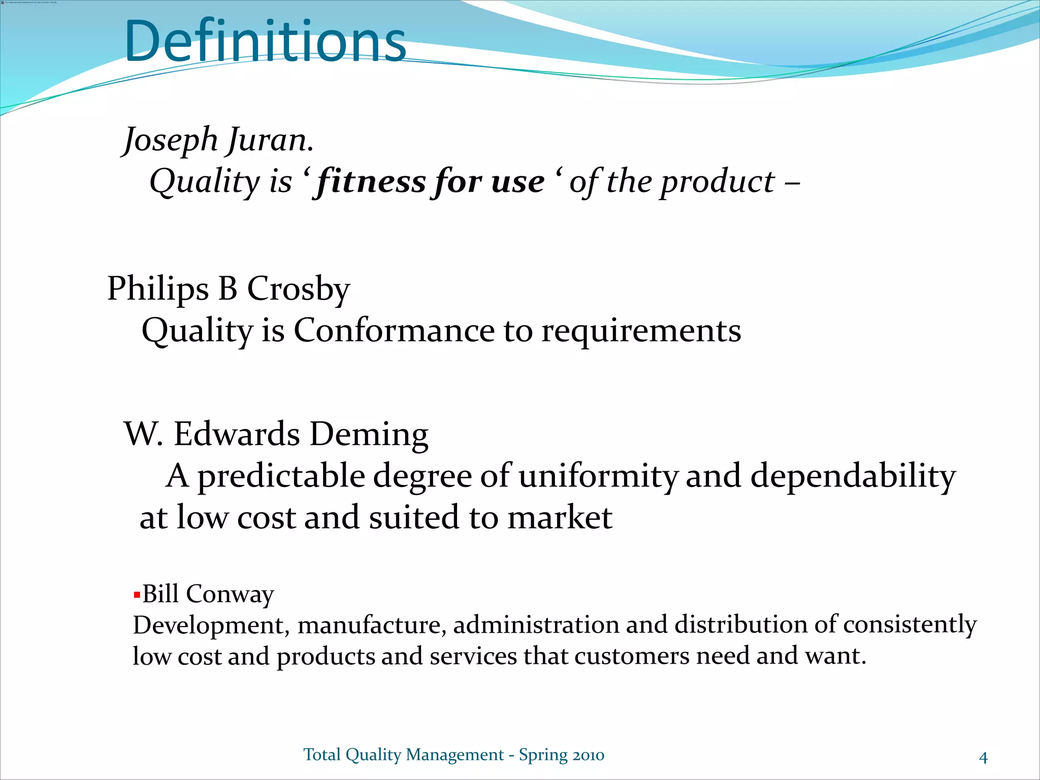 TQM unit 1 - INTRODUCTION | PPT | Free Download