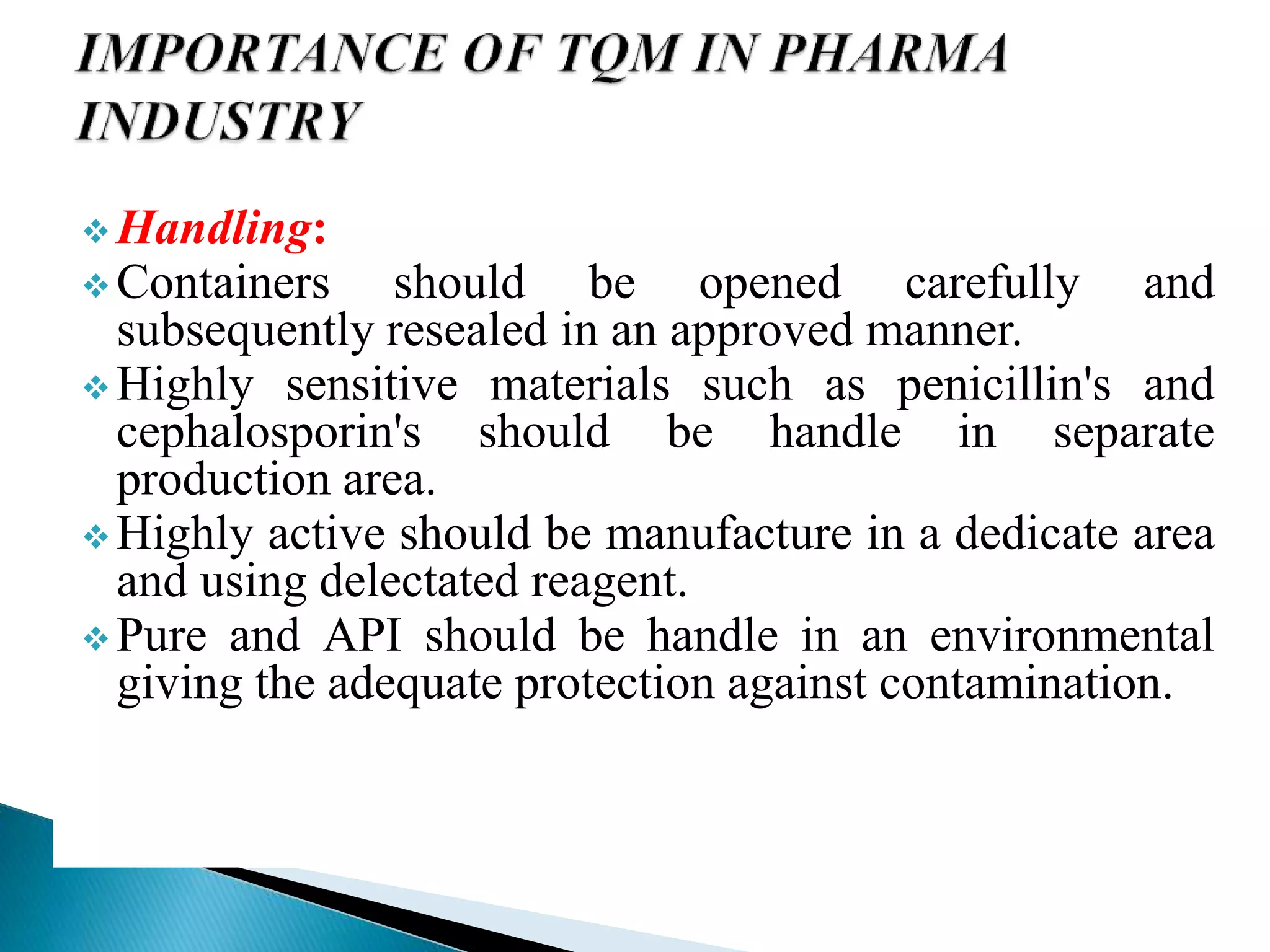 Total Quality Management in Pharma Industry | PPTX