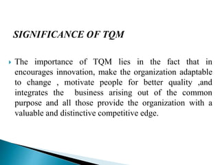 Total Quality Management in Pharma Industry | PPTX