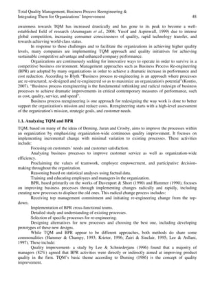 Tqm vs bpr | PDF | Business Operations | Business