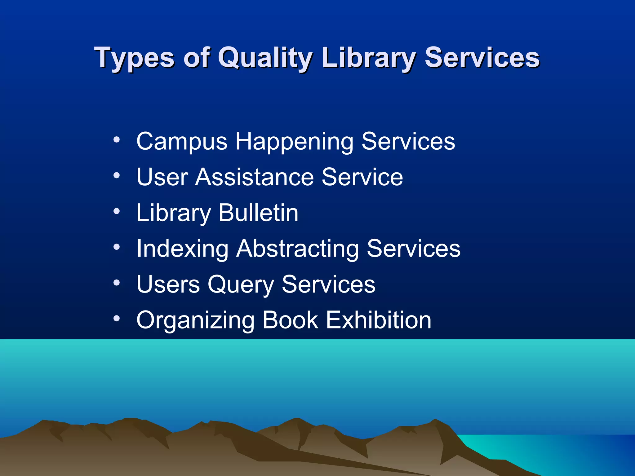 Tqs in libraries ppt | PPT