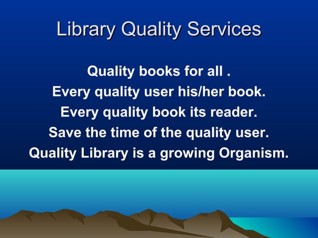 Tqs in libraries ppt | PPT