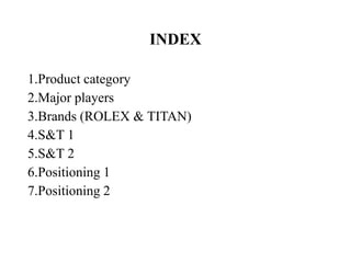 titan vs rolex stp analysis | PPTX