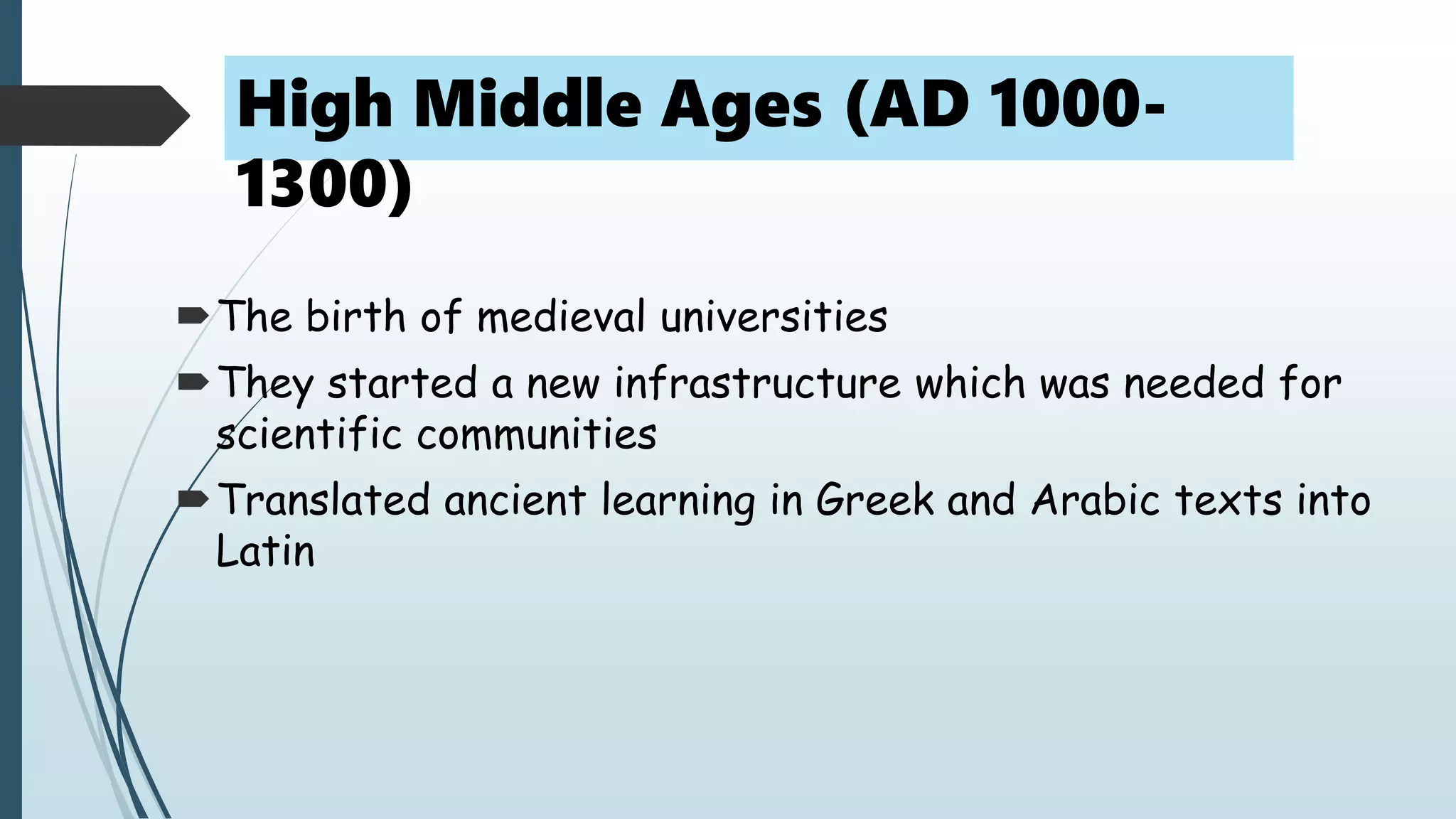 SCIENCE- The middle ages and the renaissance | PPTX