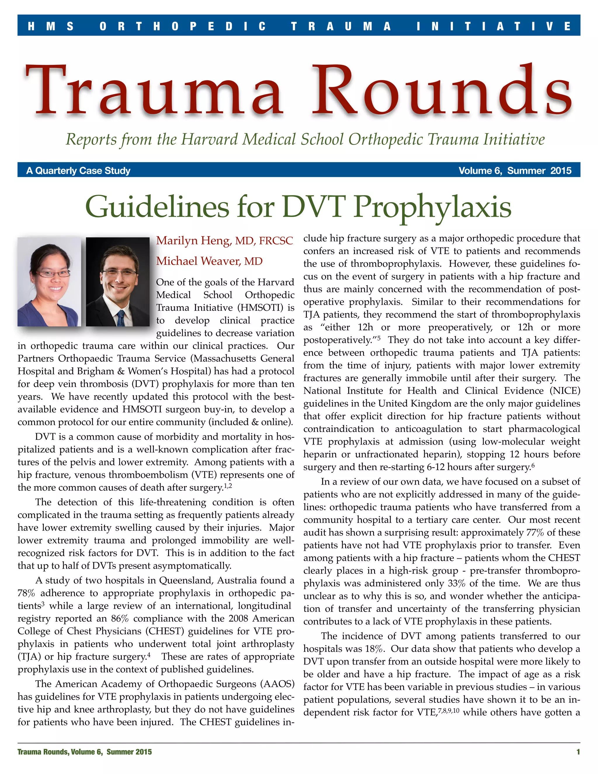 Guidelines for DVT Prophylaxis | PDF