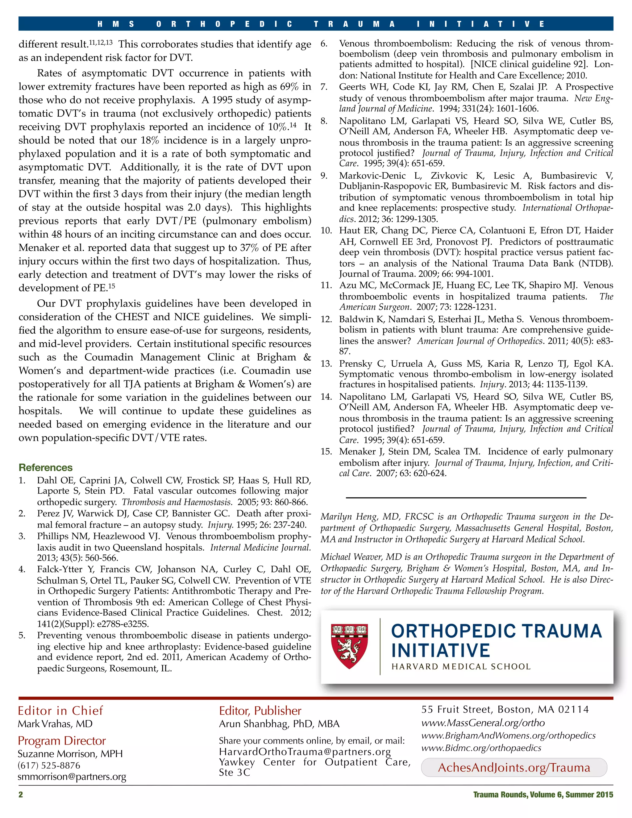 Guidelines for DVT Prophylaxis | PDF