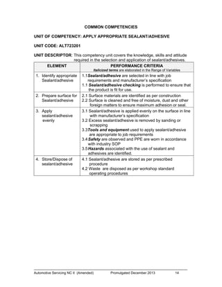 Tr automotive servicing nc ii | PDF
