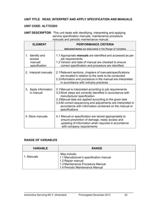 Tr automotive servicing nc ii | PDF