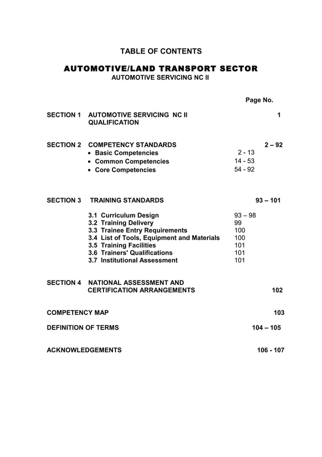 TR AUTOMOTIVE SERVICING NC II | DOC
