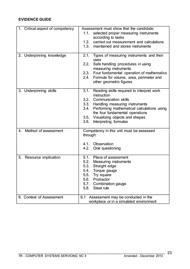 Tr computer systems-servicing_nc_ii | PDF