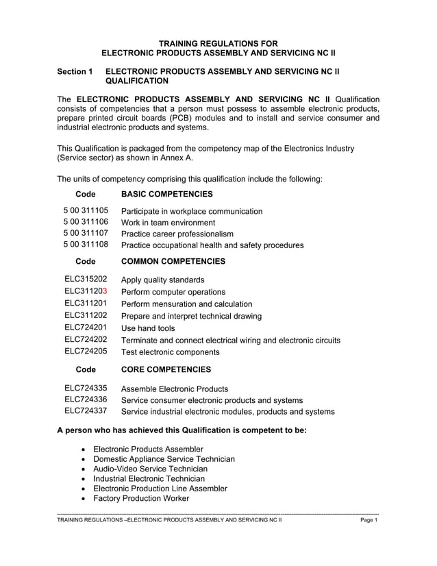 Tr electronic products assembly and servicing nc ii | PDF | Technology ...
