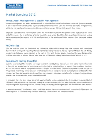 Taylor Root Hong Kong - Compliance Salary Guide 2013 | PDF
