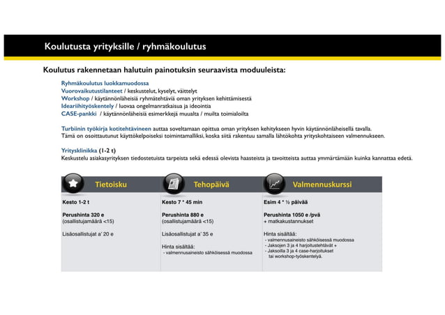 Turbiiniryhmän koulutuspalvelut | PPT