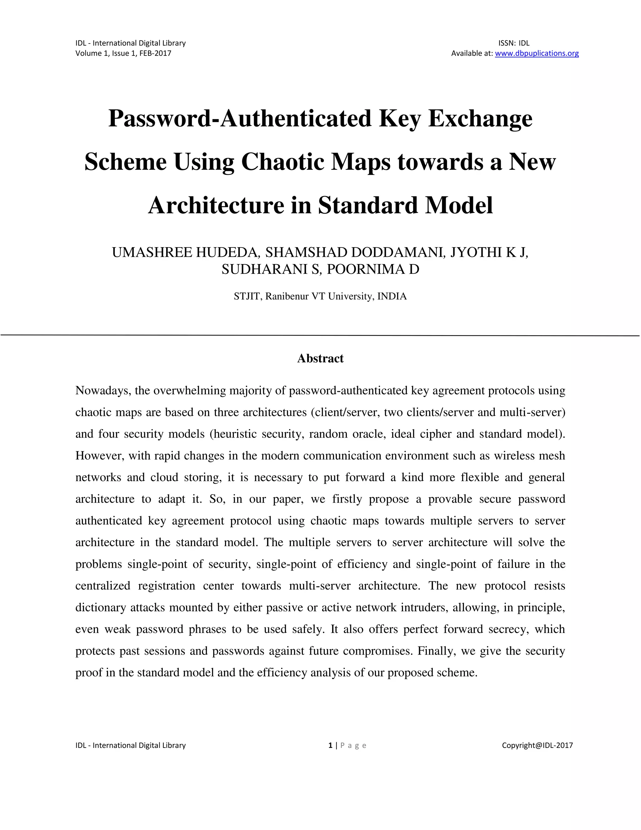 MSTSA-PAKE - Multiple Servers to Server Architecture for Password-Authenticated Key Exchange ...