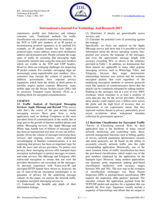 A Mobile Messaging Apps: Service Usage Classification to Internet Traffic and Encryption System ...