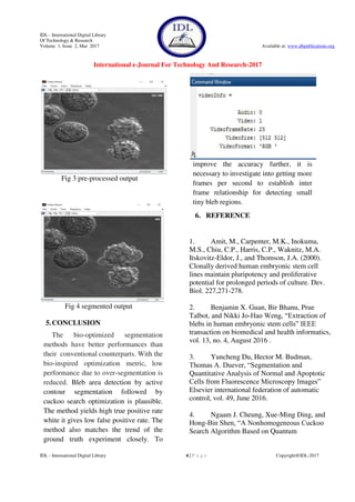 EXTRACTION AND CLASSIFICATION OF BLEBS IN HUMAN EMBRYONIC STEM CELL | PDF | Genetics | Science