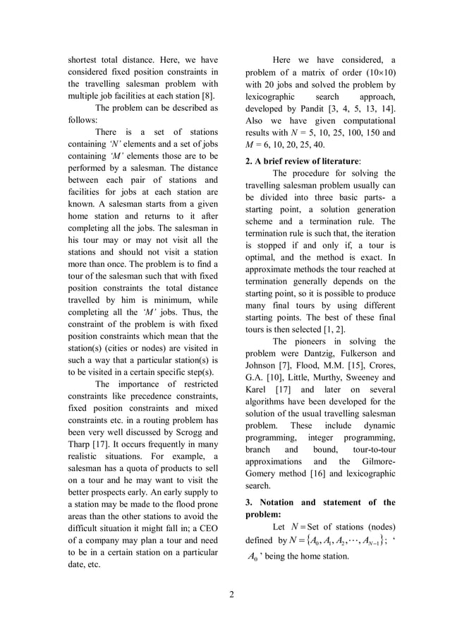 Fixed Position Constraints in a Travelling Salesman Problem (TSP) with ...